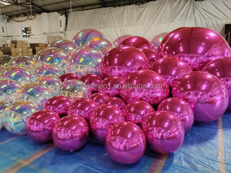 Giant PVC Gold Silver Inflatable Ball for Weddings Disco Parties-Shiny ...
