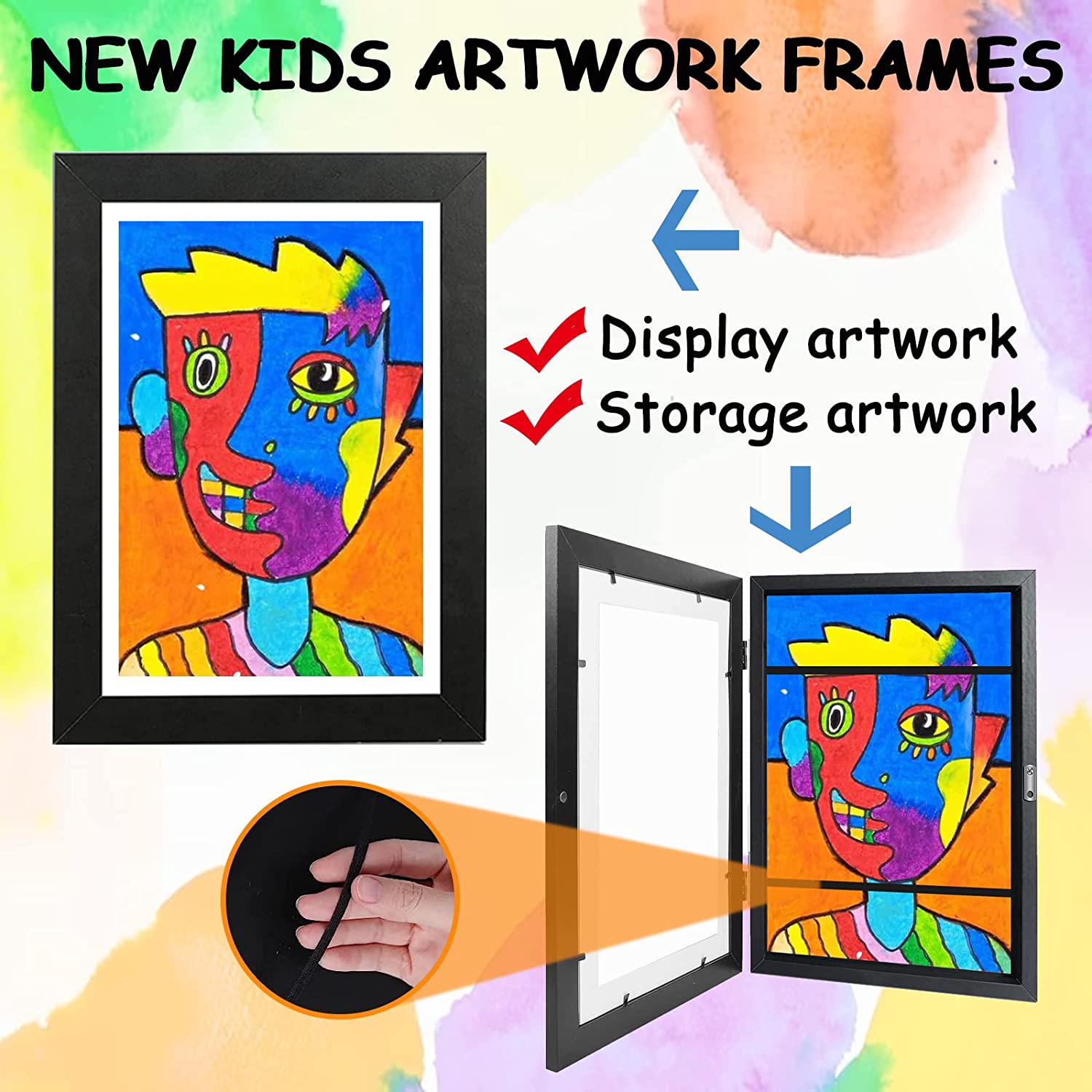 Custom Wood Oil Painting Wall Art Storage Display Children's Kids ...