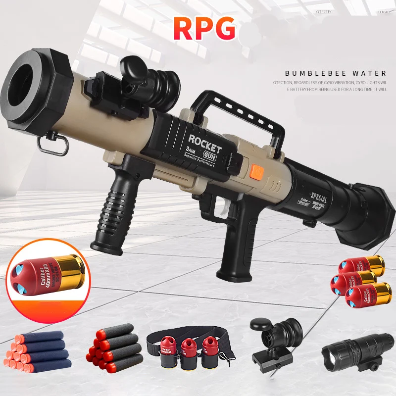 2023 Rocket Launcher Can Fire Soft Bullets And Water Bullets Soft Bullet Toy Gun Shooting Game ...