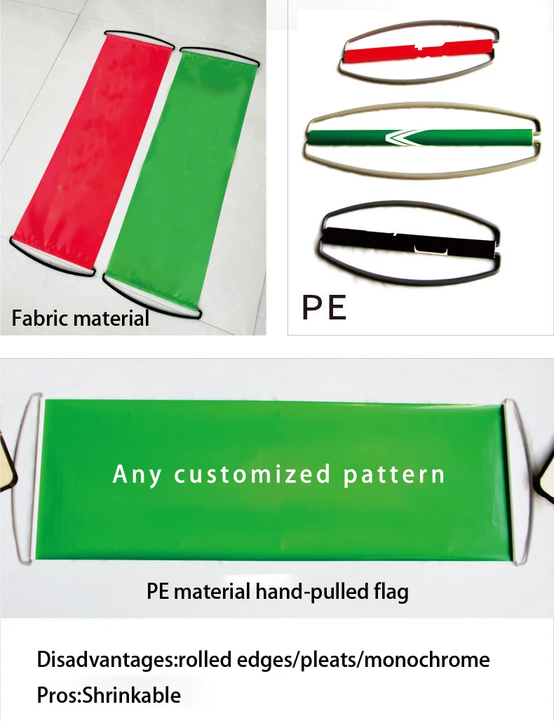 Customized Automatically Shrink Promotional Portable Hand Flag Scalable ...