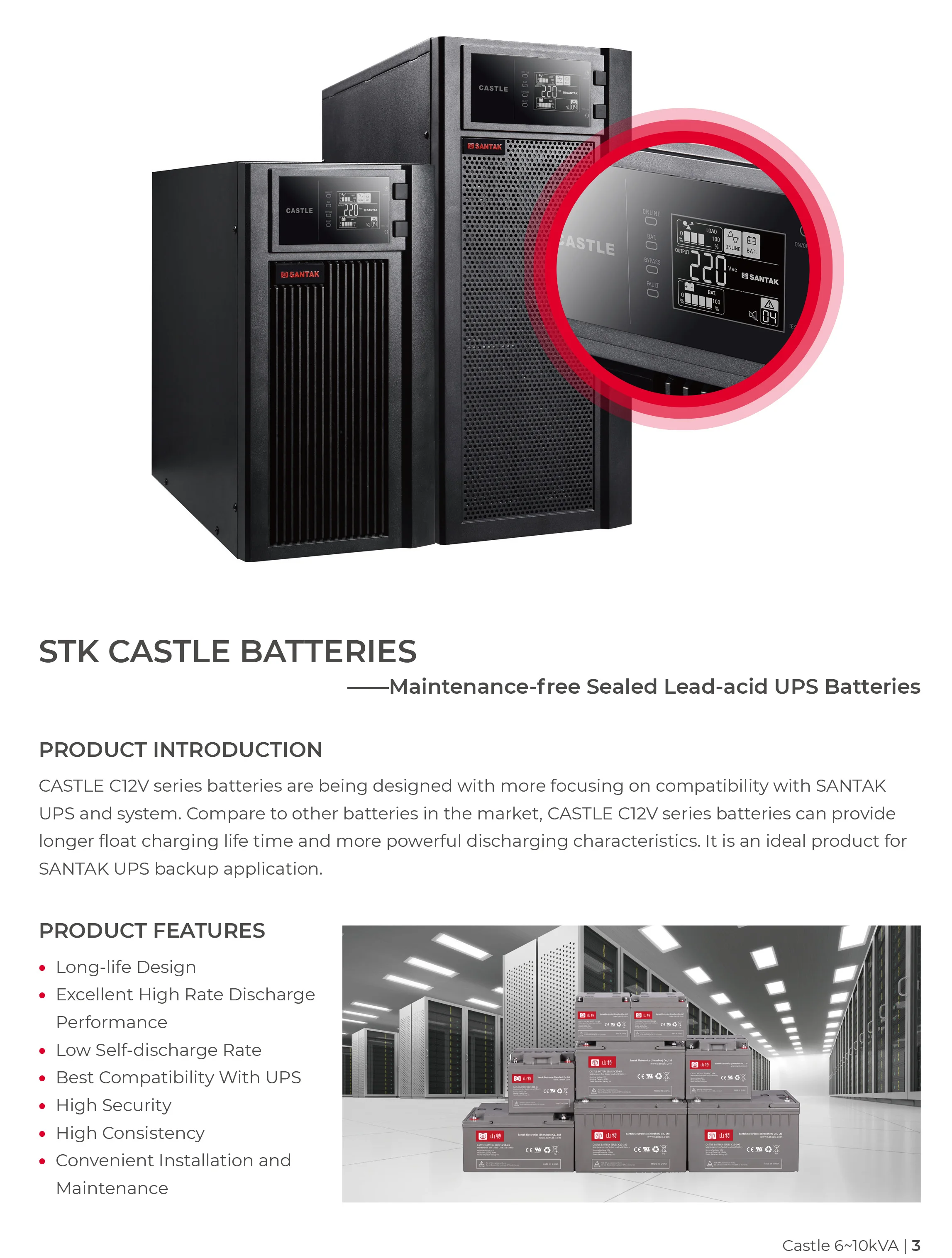 SANTAK Castle 6kva UPS - Reliable Single Phase Power Supply