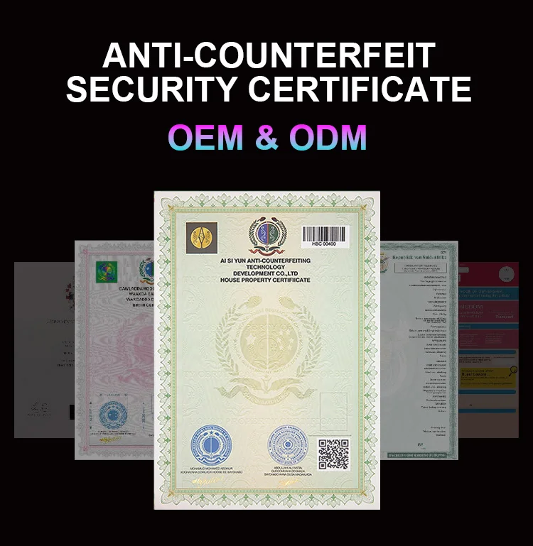 Custom Graduation Certificate Watermark Paper - Secure & Durable