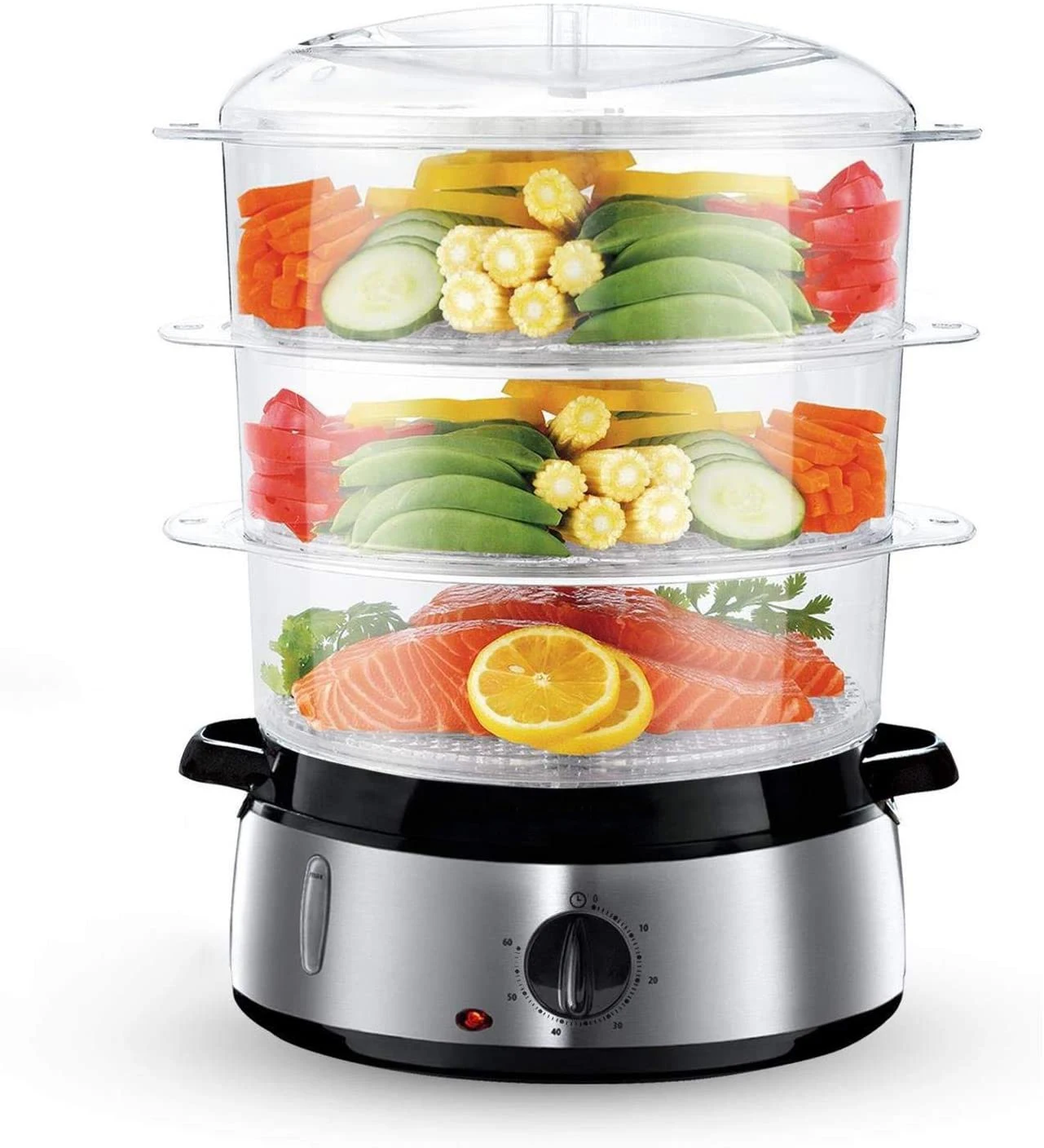 3 Tier Food Steamer - Efficient Cooking with BPA Free Baskets