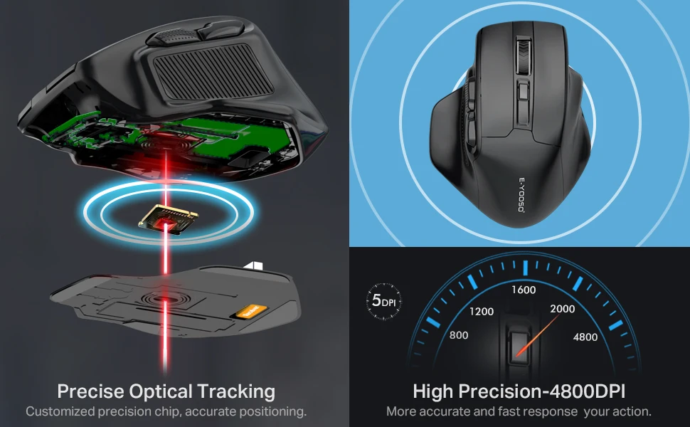 Large Wireless Mouse X-31 - Ergonomic and Versatile