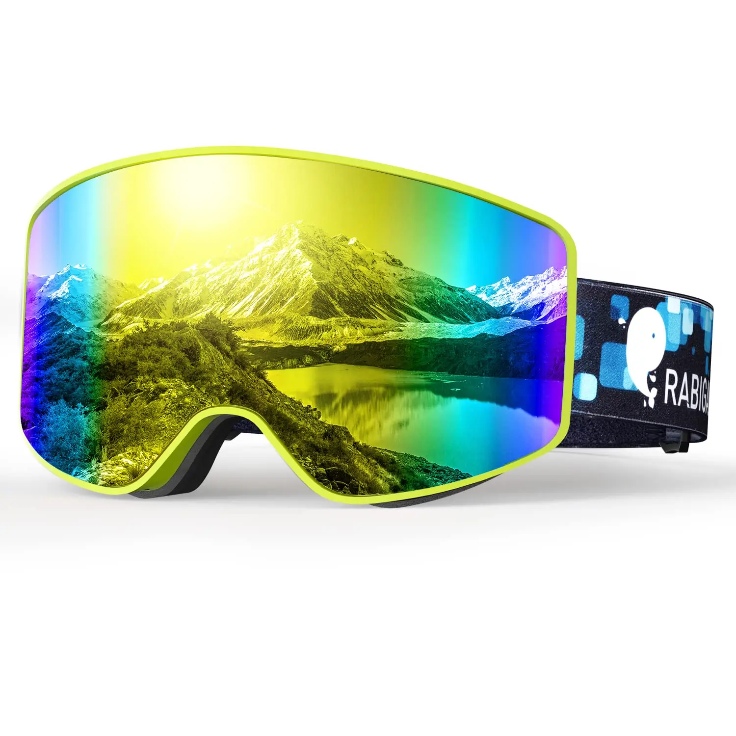 Cylindrical Double Lens Ski Sports Glasses With Adjustable Elastic Band ...