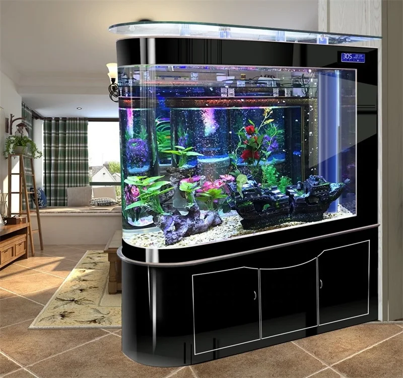 Aluminum Alloy Vertical Fish Tank Rimless Led Lamps Glass Aquarium ...
