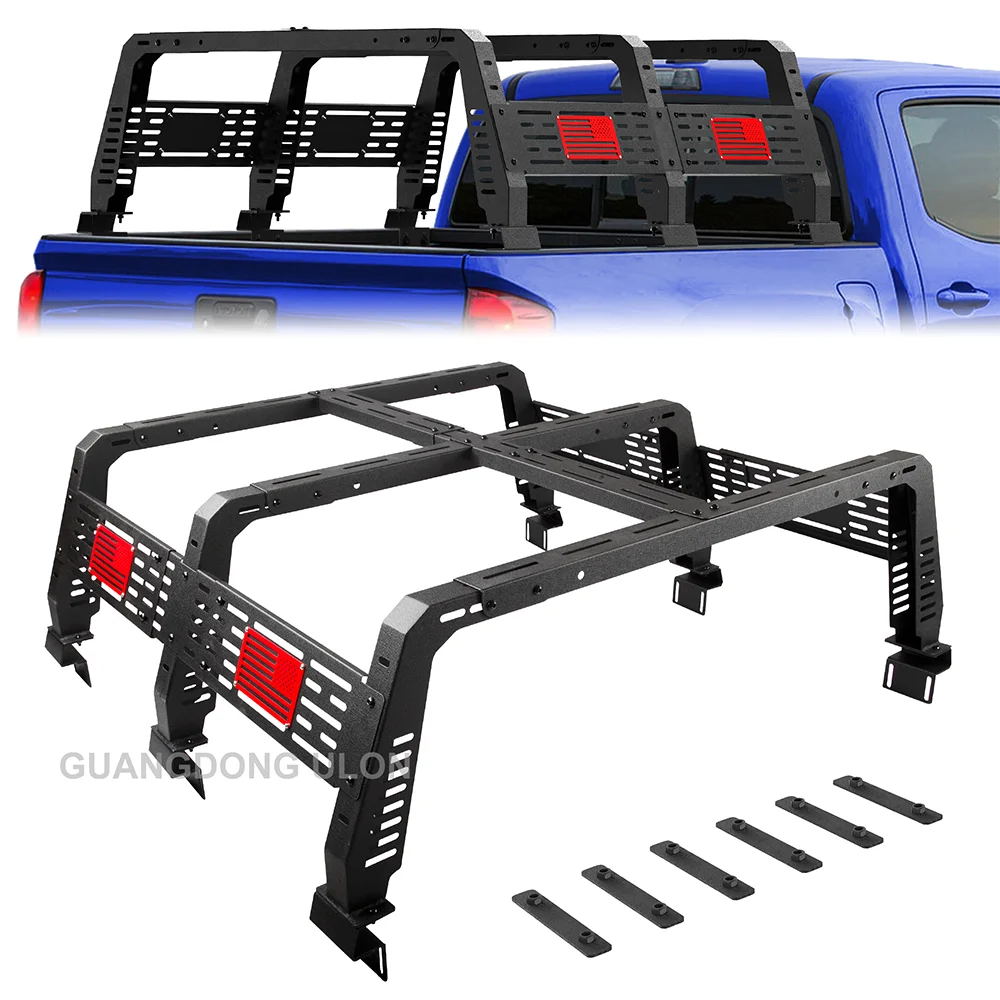 Universal Pickup Truck Adjustable Bed Roll Bar Tub Rack Bed Ladder Rack ...