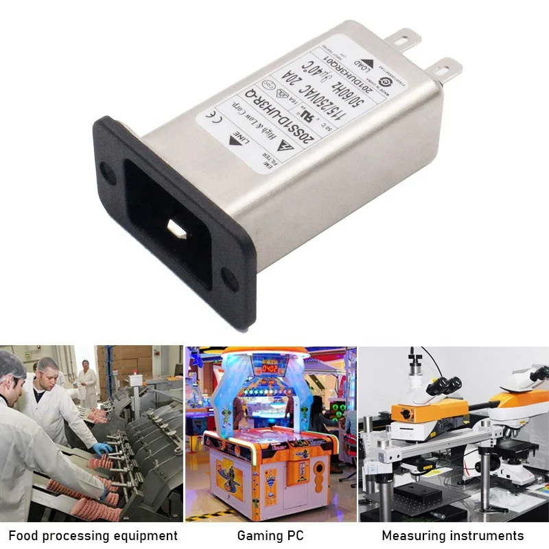 Electrical Buddy IEC 320 C20 Male Socket Panel Mount Power Line EMI ...