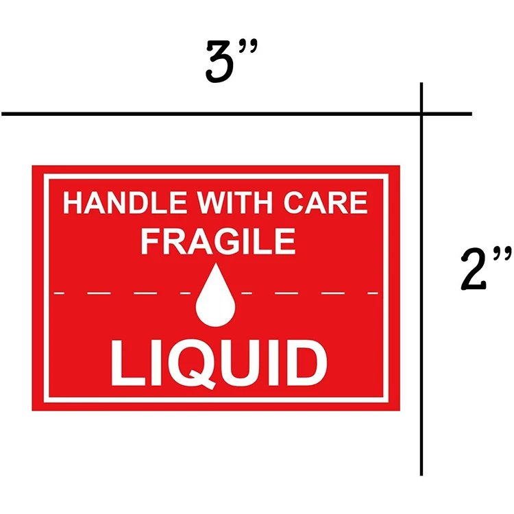 Olantai Custom Fragile Sticker 2x3 Inch Liquid Label Warning Sticker ...
