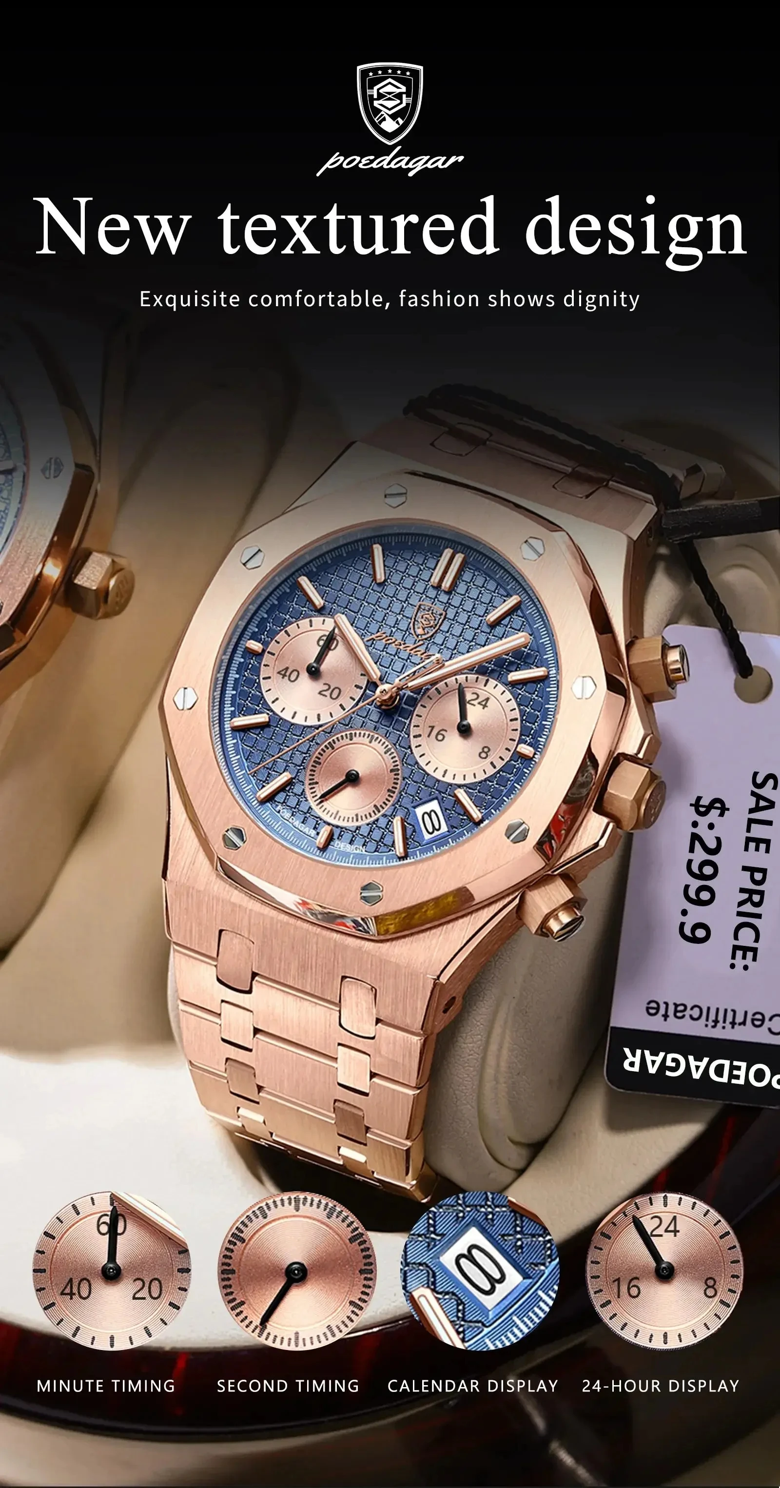 2024 POEDAGAR 926 Watch - Stylish & Durable Men's Timepiece