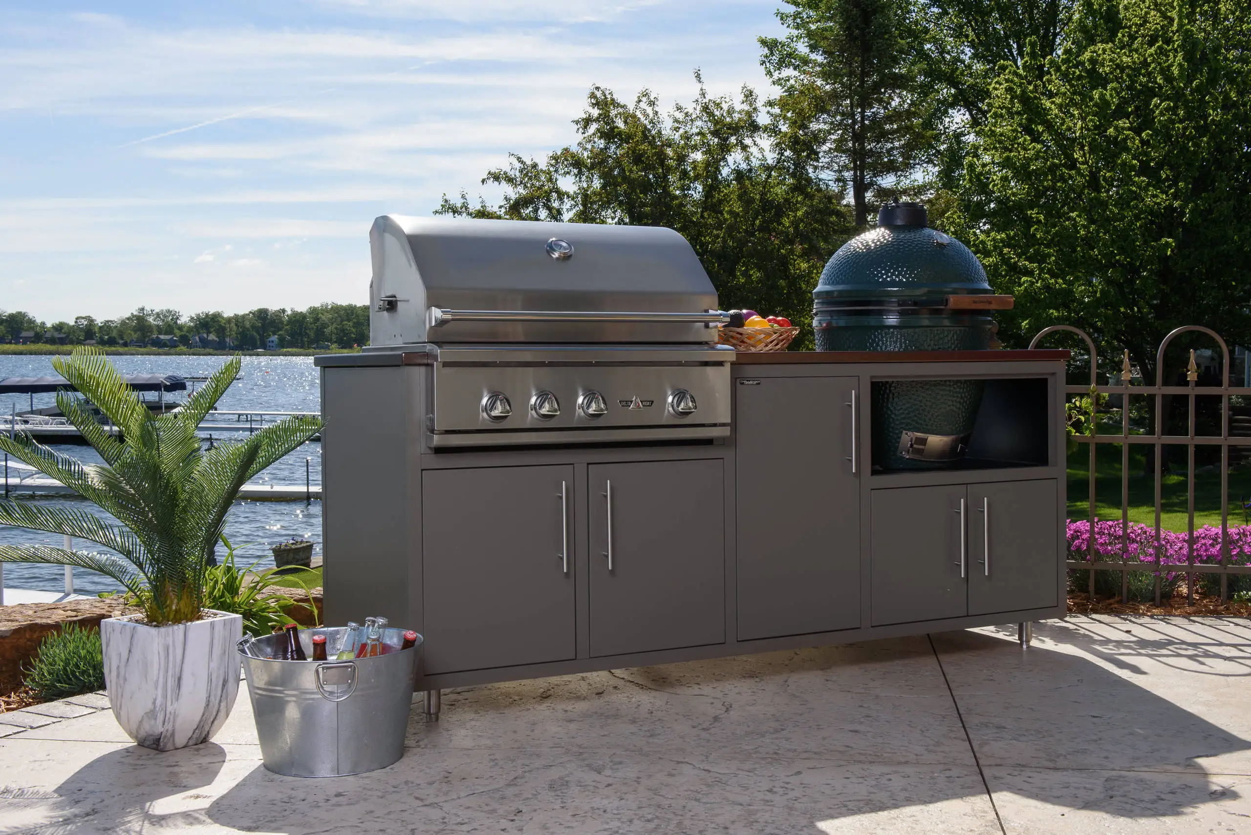 Kejia Custom Cheap Metal Aluminum Outdoor Kitchen Cabinets Waterproof ...