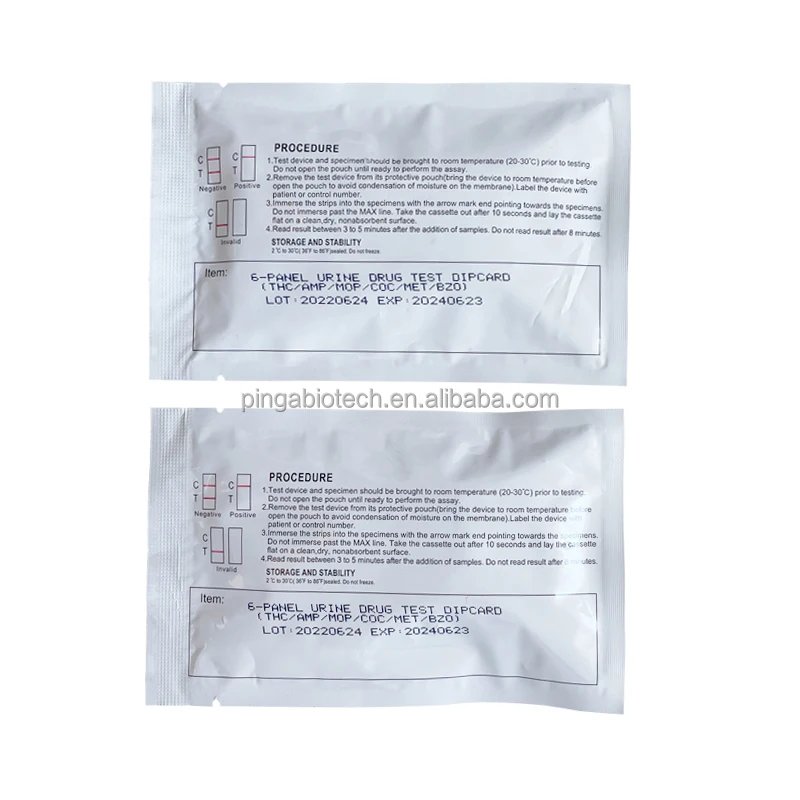 Multi Drug 6 Test in 1 Panel THC/AMP/MOP/COC/MET/BZO Drug Test Device ...