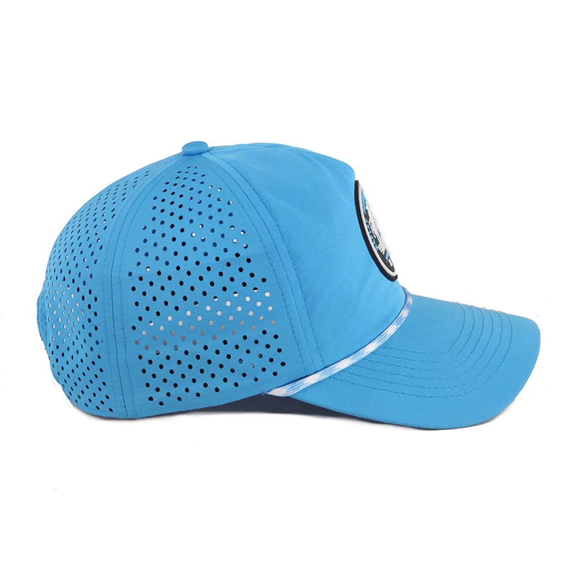 Custom Rubber Logo Perforated Laser Cutting Baseball Hat