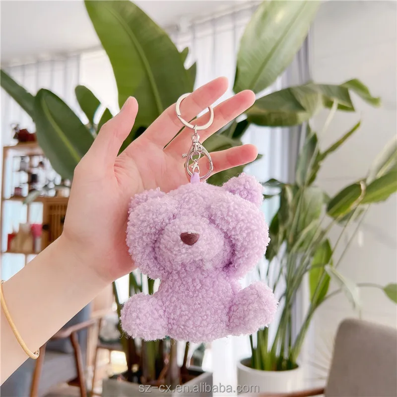 Promotional Kawaii Cartoon Bear Plushies Soft Toy Stuffed Key Chain Key ...