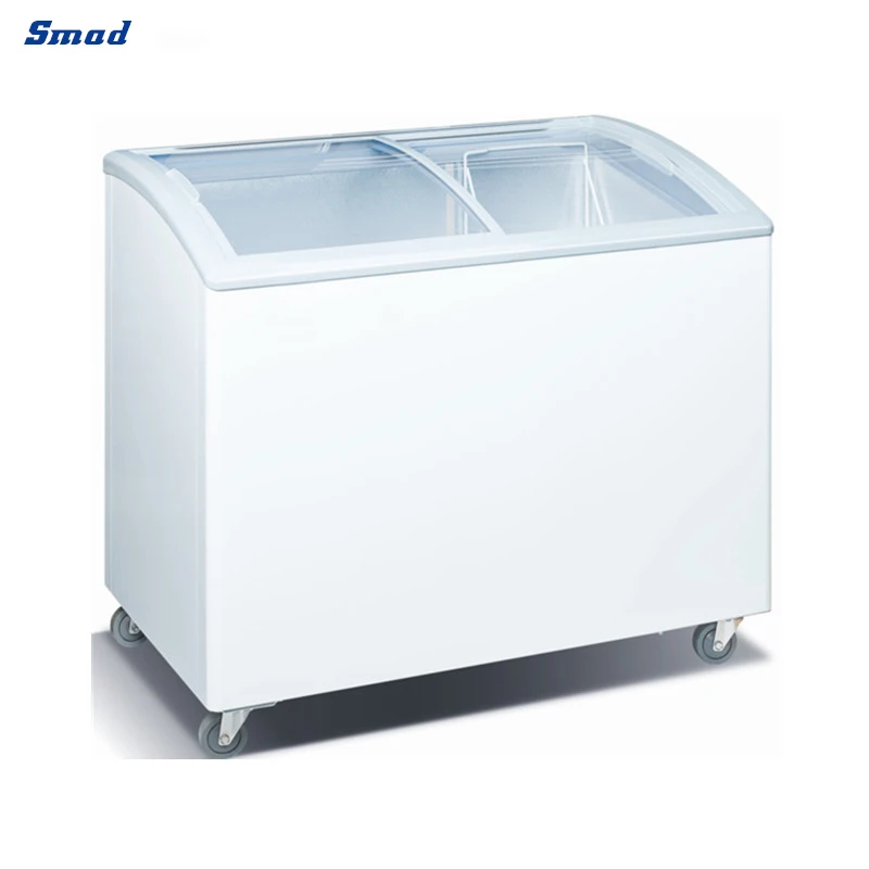 260l Chinese Oem Commercial Glass Door Ice Cream Freezer Showcase For ...