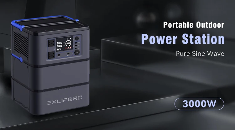 Exliporc 3000w Portable Power Station 51.2v Lifepo4 Lithium Battery Solar Power System For ...