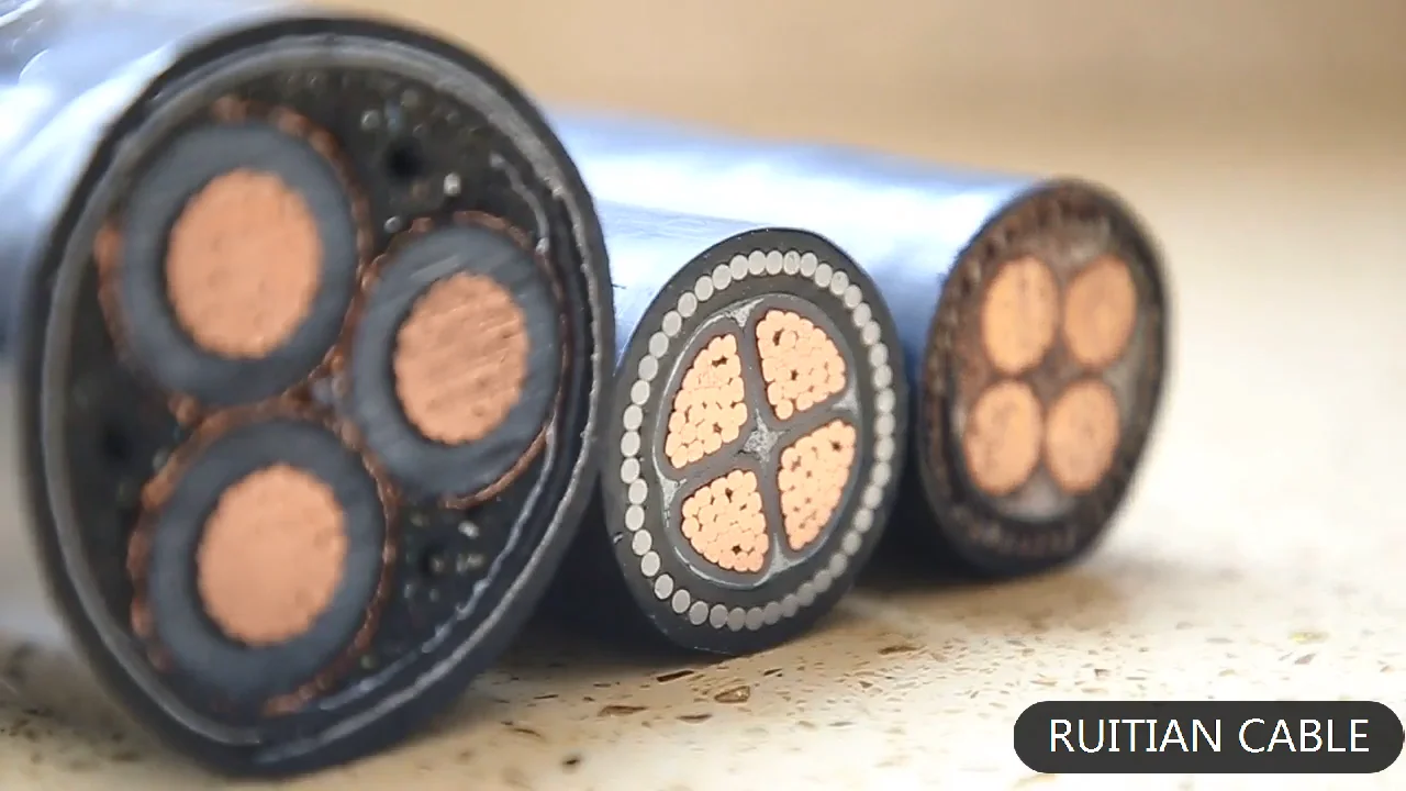 Underground Fixed Laying Armored Cable Wires Xlpe Insulation Black Pvc ...