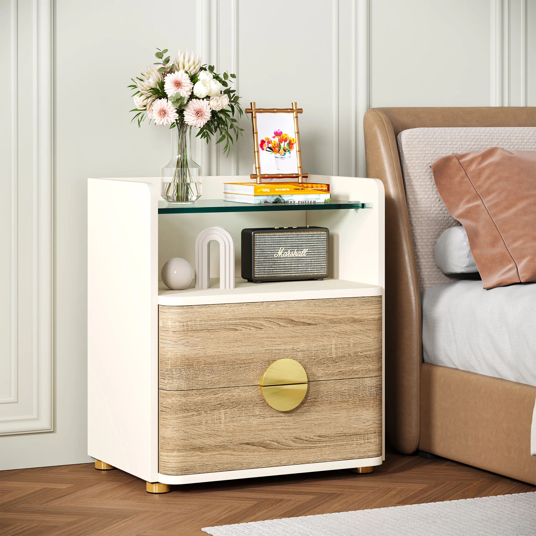 Home Furniture Bedroom Living Modern Design Night Stand Wooden Bedside ...