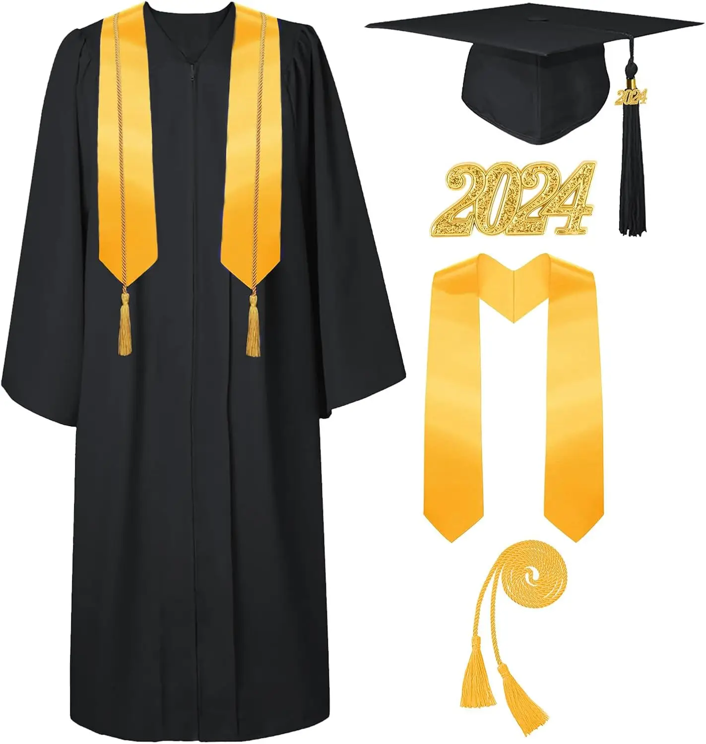 Alibaba.com: Wholesale Matte Graduation Robe 2025 with Tassel, Stole ...
