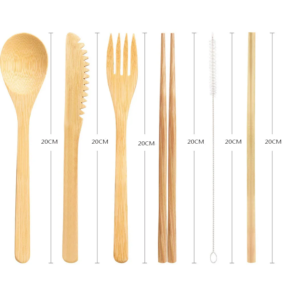 Wholesale Bamboo Cutlery Set Wooden Spoon Fork Knife Kits Chopsticks ...