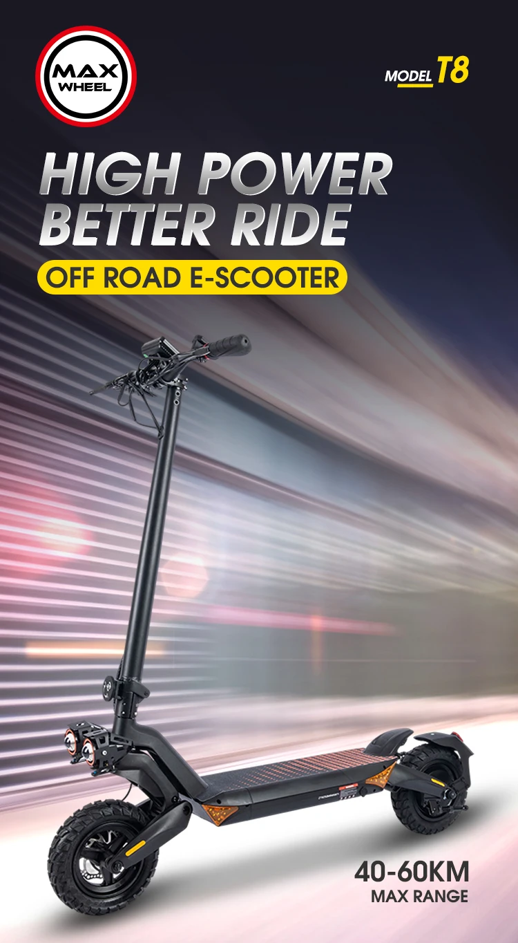 New Design T8 Off Road Fastest Electric Scooter Adult Folding Mobility ...