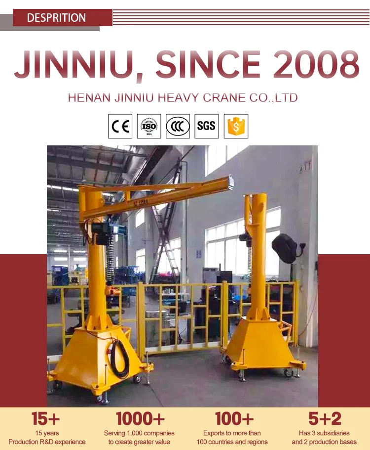 New 500kg-1t Jib Crane with Electric Hoist, Ground & Remote Control ...