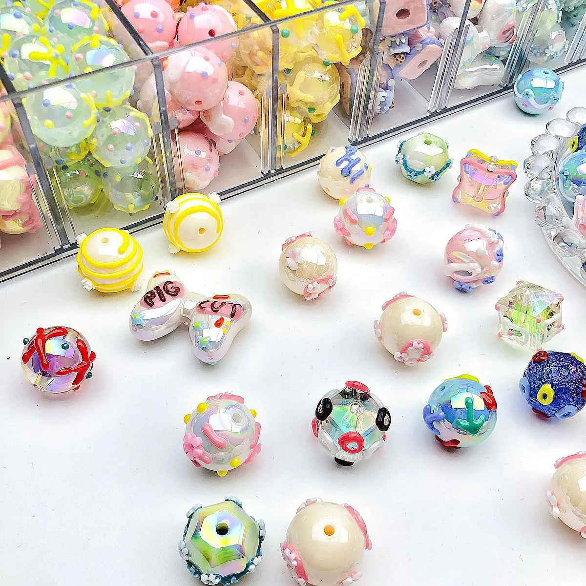 DIY Handmade Colorful Acrylic Beads 3D Handmade Beaded for Accessories ...