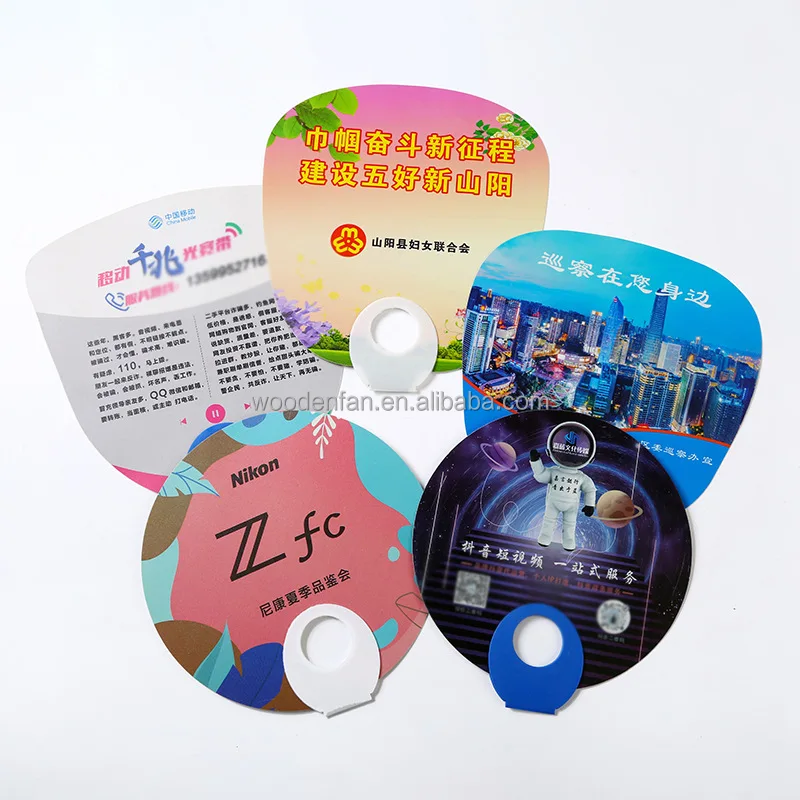 Alibaba.com: Custom irregular shape PP/PVC hand fan with O-type handle ...