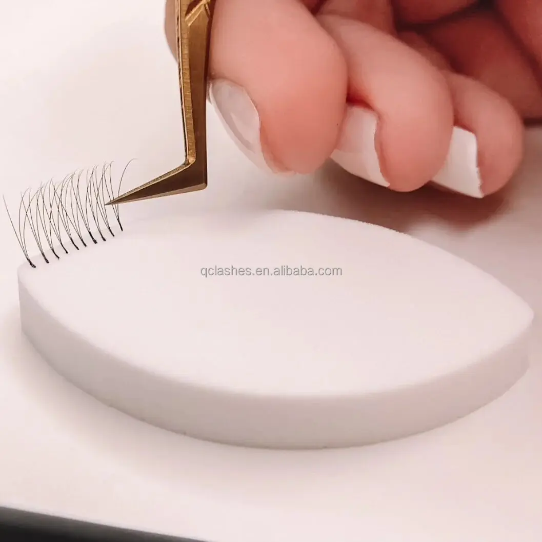 Customized Logo Pink Eye Shape Eyelash Extension Pre-stored Flowering ...