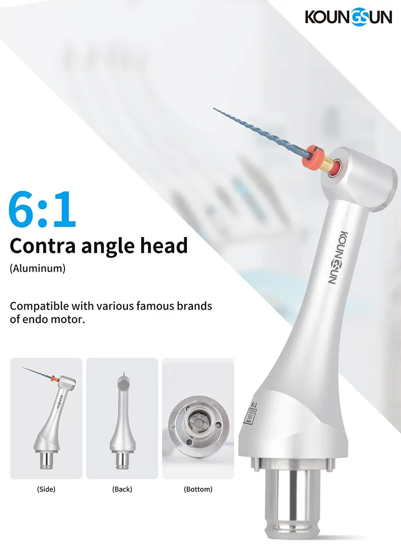 Dentistry Equipment Dental 6:1 Reduction Contra Angle Handpiece Head For Cordless Endodontic ...