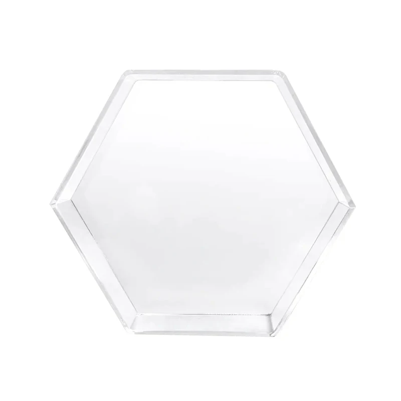 Hexagon Clear Acrylic Serving Tray - Lucite Display Tray