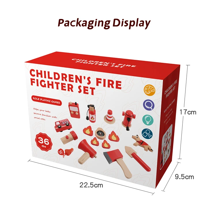 Fashion Children's House Firefighter Role-playing Toy Set Wooden ...