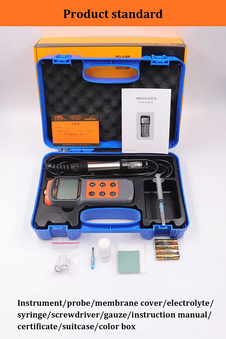 Smart Sensor Ar8406 Portable Dissolved Oxygen Meter & O2 Sensor Tester Oem