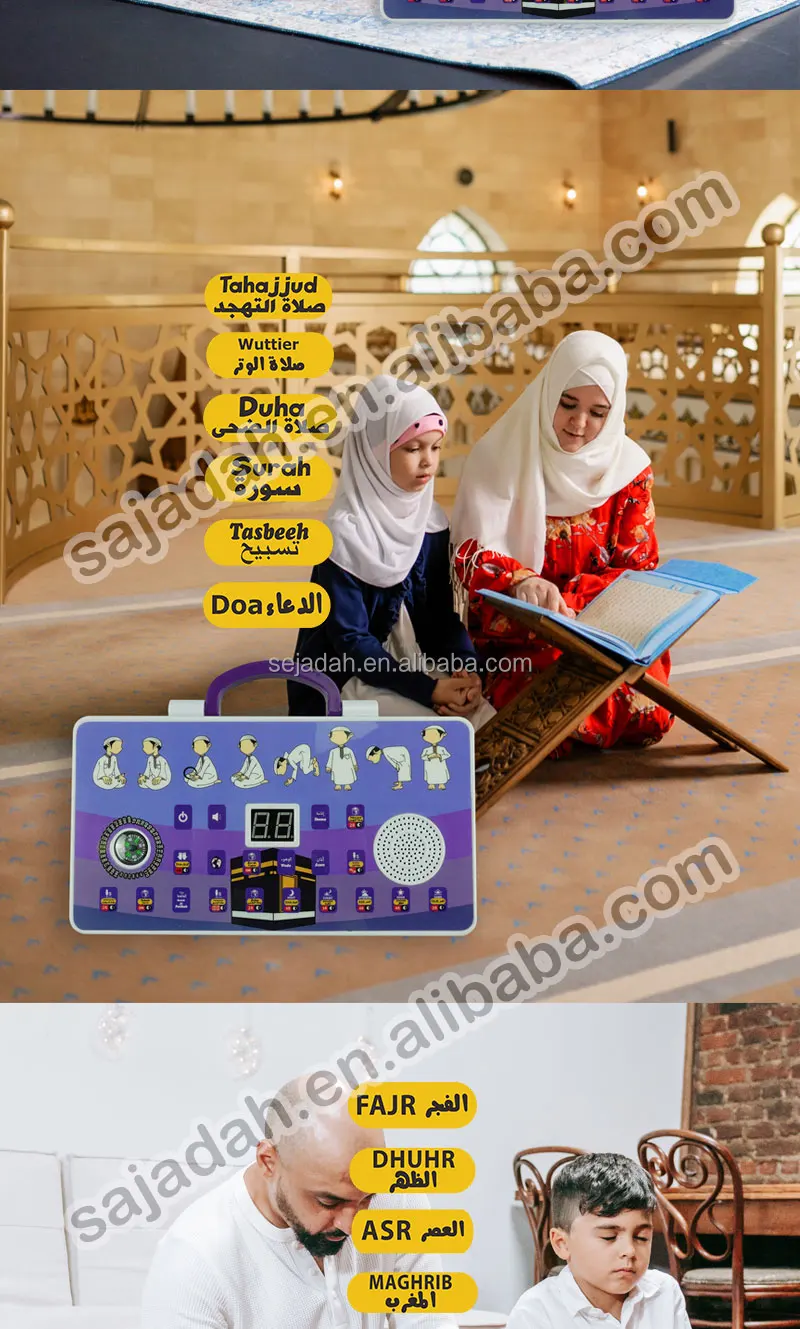 Sejadah Character Rug Kids Rug Educational Prayer Mat Gift Kit Interactive Travel Muslim Quran ...