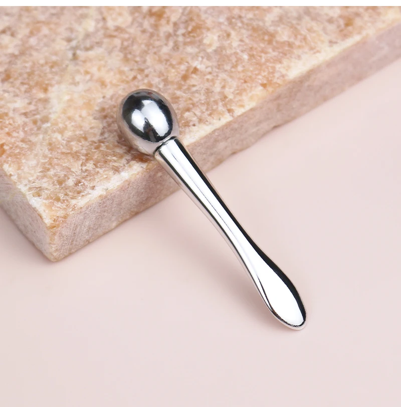Silver Ball Shaped Rotate Eye Roller Massager Beauty Makeup Cream ...