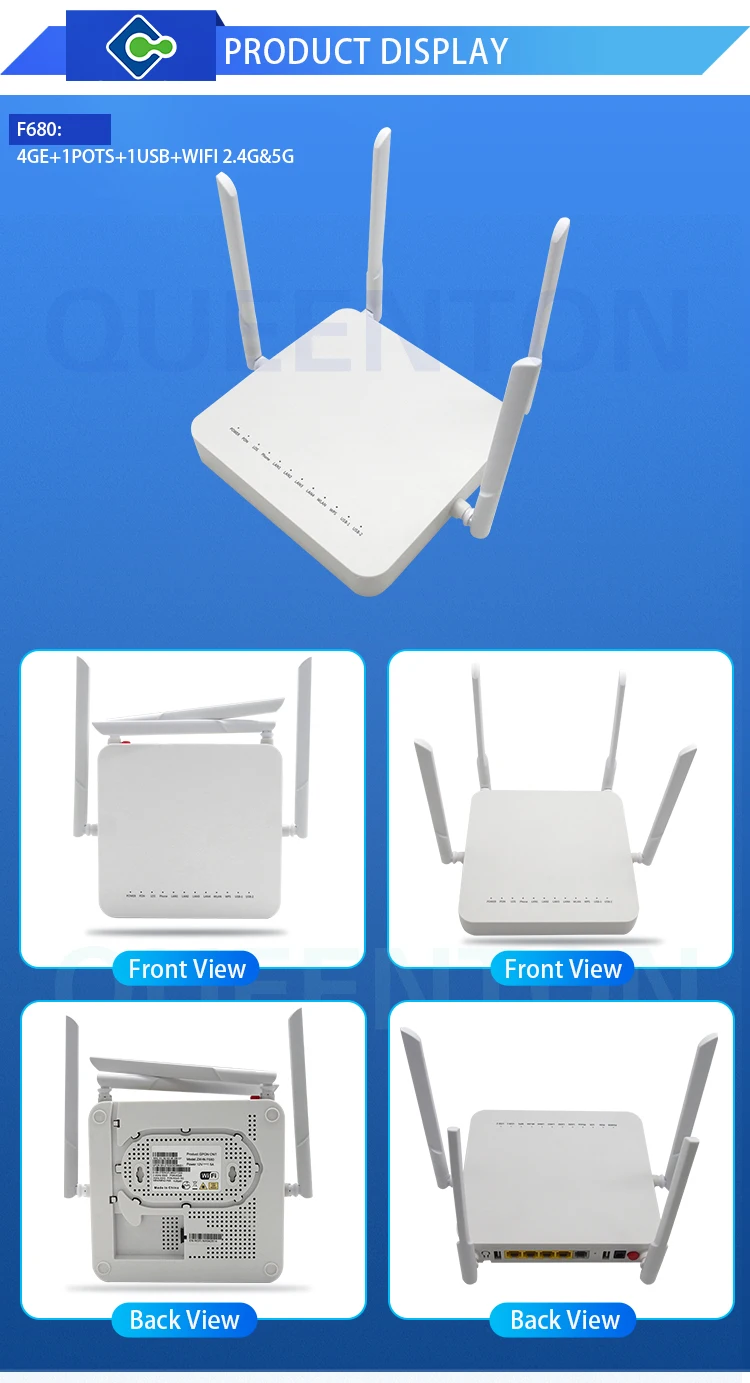 F680 V1.1 Gpon Onu Dual Band 2.4g 5g Wifi Router Modem 4 Ports Xpon ...