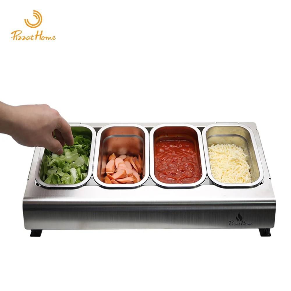 201 Stainless Steel Pizza Topping Station Ingredients Preparation Stand ...