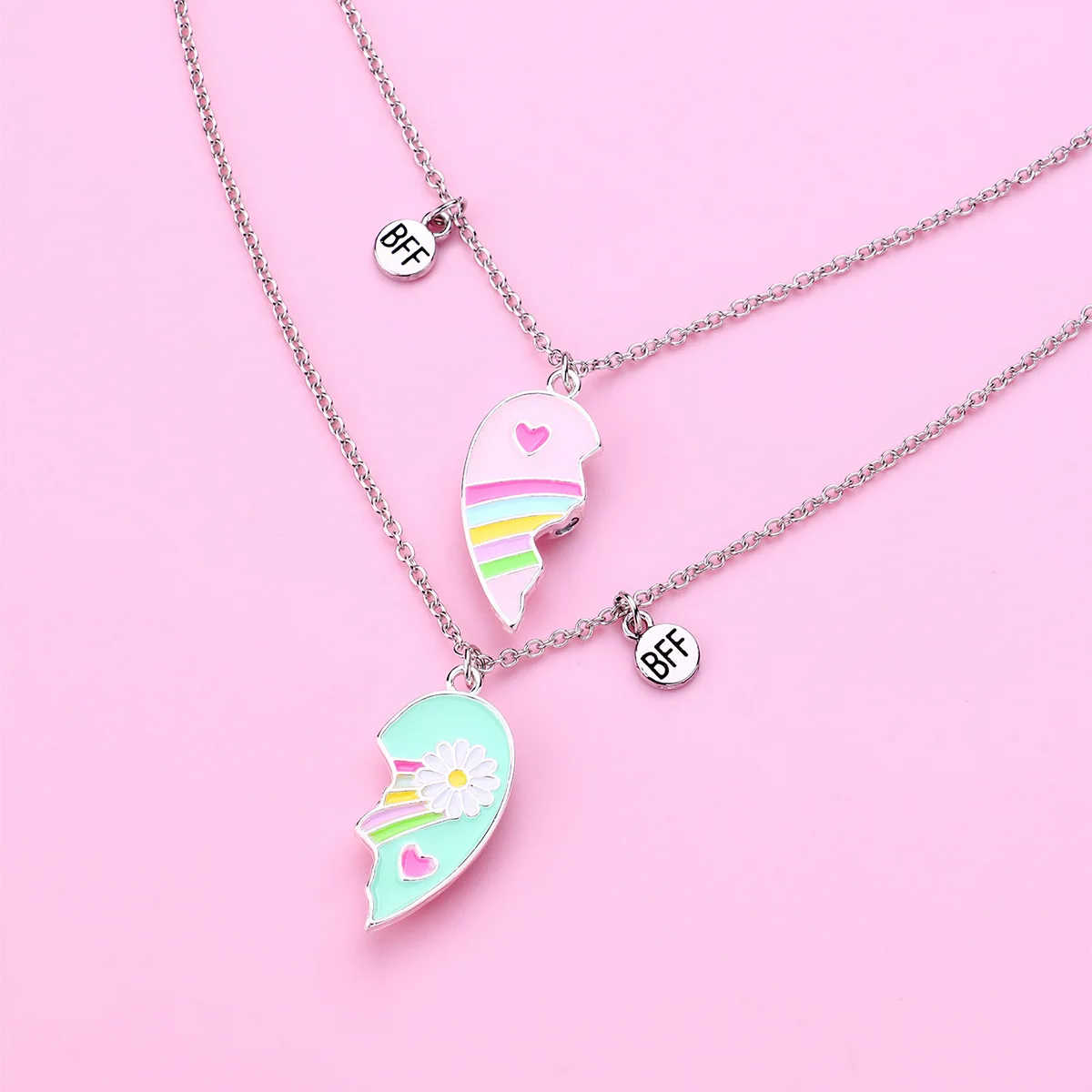 Rainbow Love Two Person Chain Cartoon Children Magnet Pendant Good ...