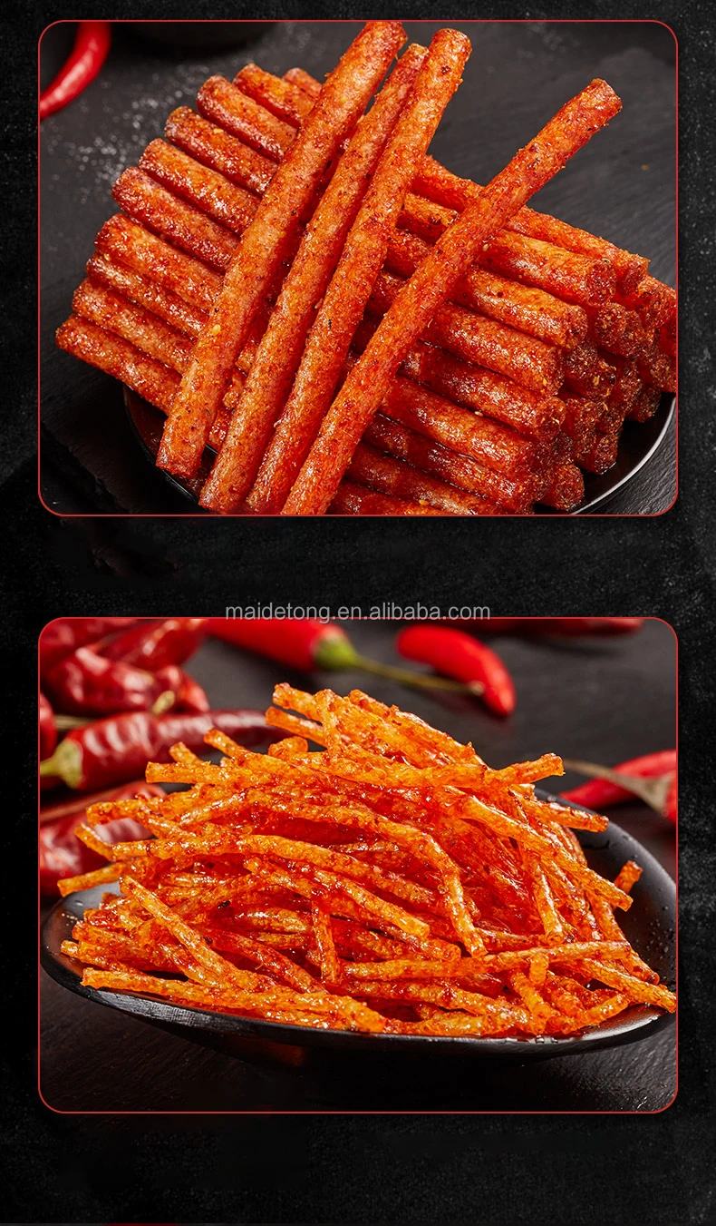 Popular 100g Chinese Bibizan Hot Spicy Latiao Gluten Grain Snacks ...