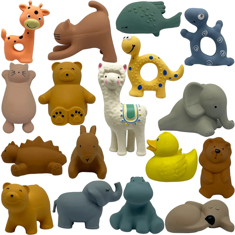 Custom Bulk Elephant Lion Hippopotamus Turtle Rubber Toys