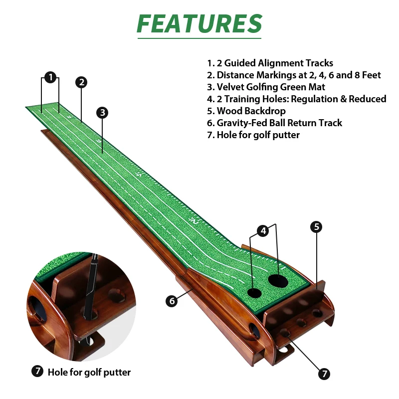 New Arrival Golf Putting Trainer Velvet Solid Wood Putting Green Golf ...