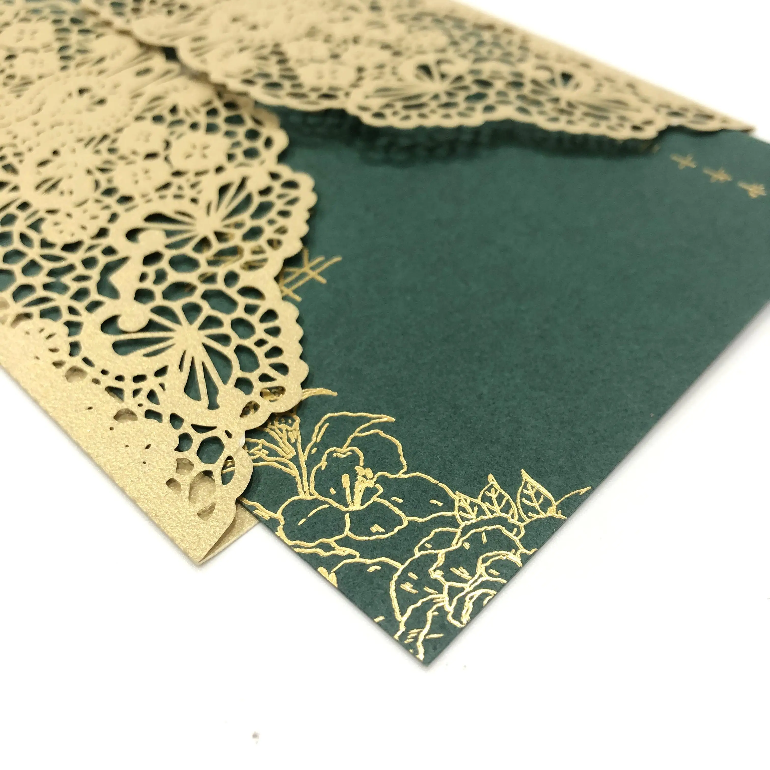 Personal Design Emerald Green Wedding Invitations Card Luxury Envelope ...