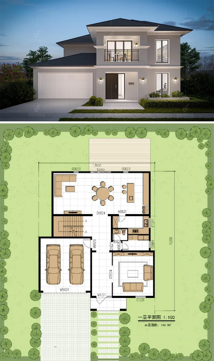 Luxury Turnkey Solution - Two Story Prefab Concrete House