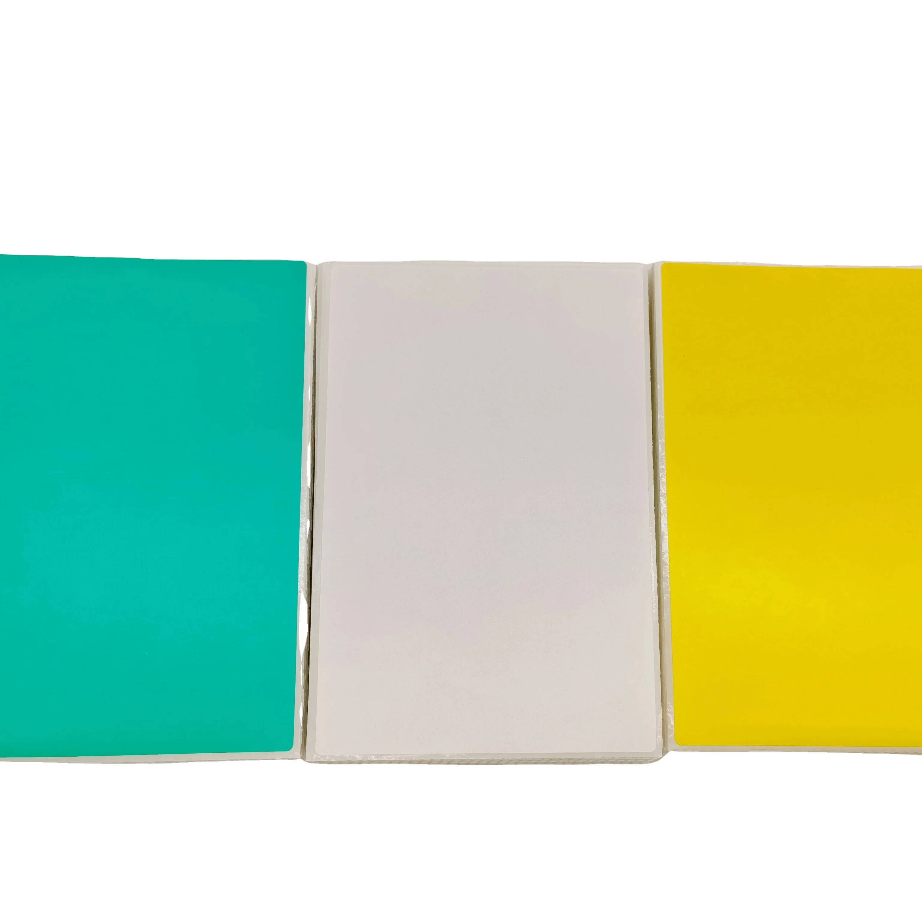 Custom 4x6 Size Green Adhesive Stickers 500pcs Fanfold Direct Thermal ...