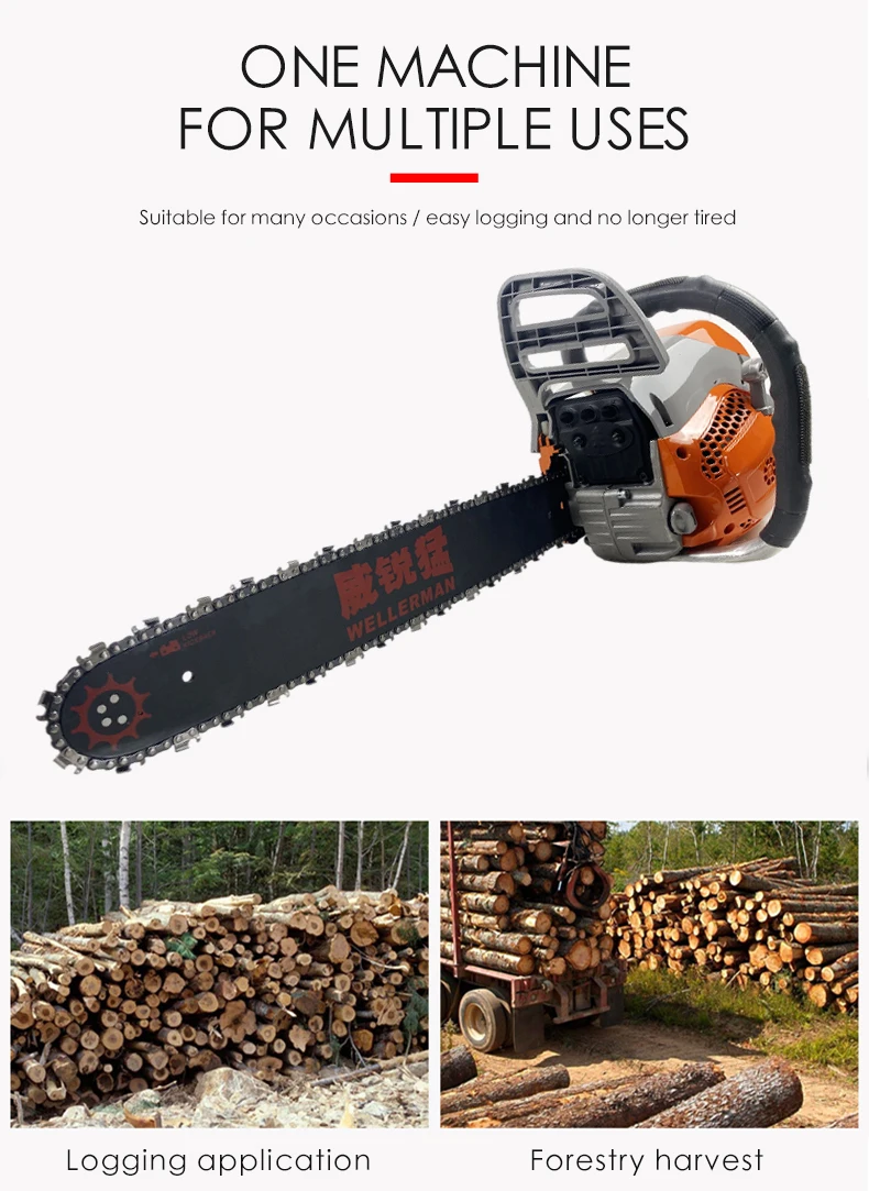 Big Power Petrol 52cc Chain Saw Professional 2 Stroke Chain Saw for ...