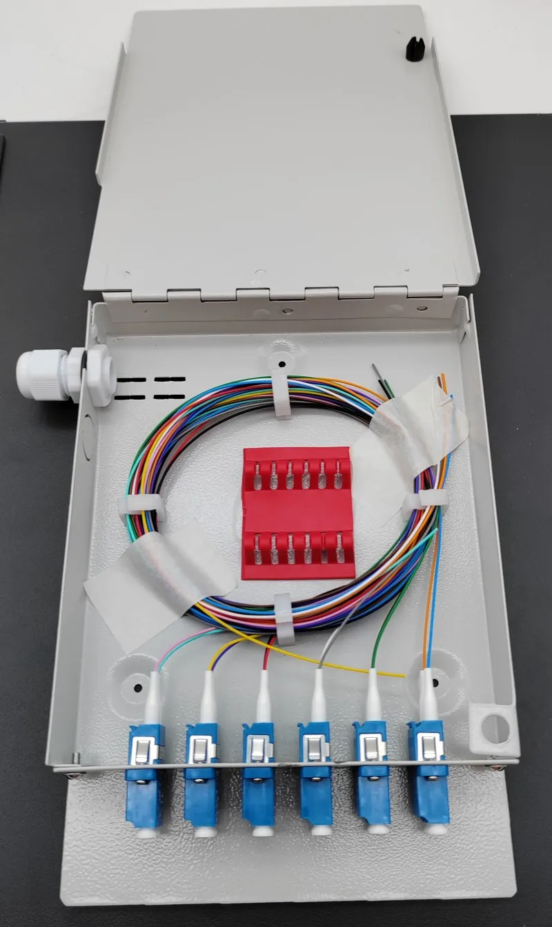 Ftth Fiber Termination Wall Enclosure Metal Sc Lc Single Door 8 16 Core Fiber Optic Termination ...
