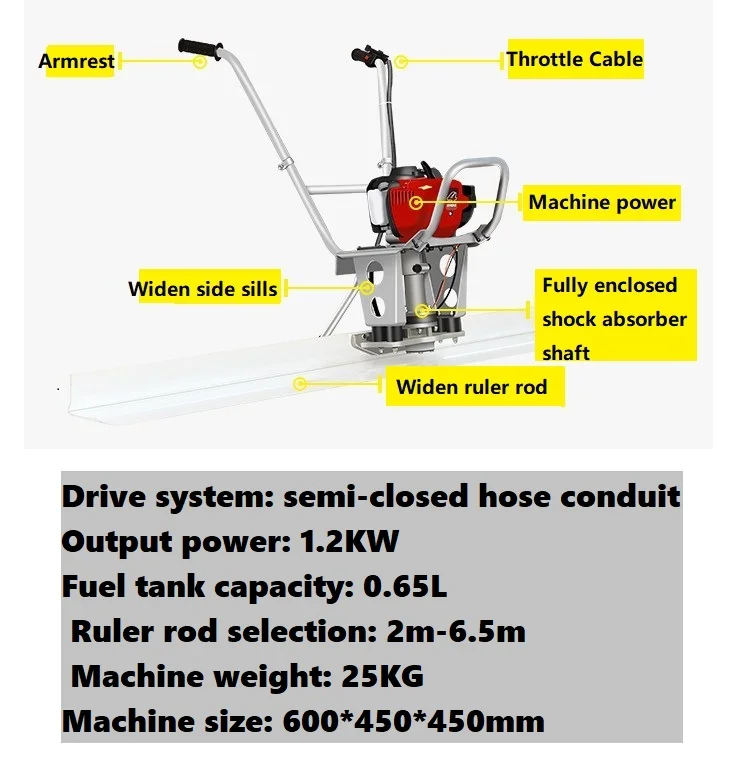Mini Concrete Surface Screed Concrete Power Screed Vibration Ruler ...