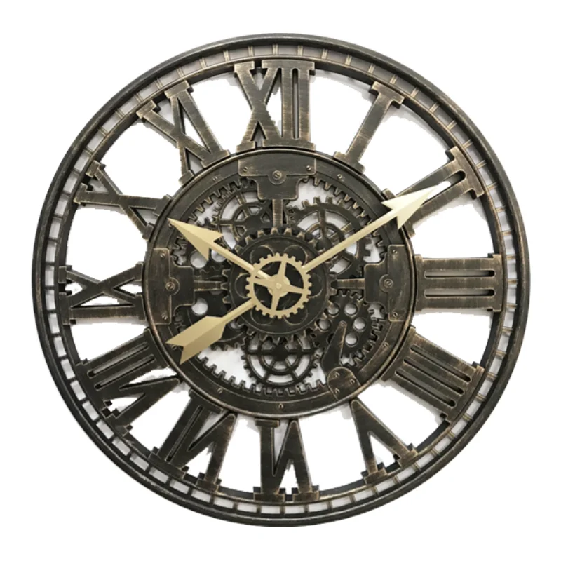 24Inch Modern Industrial Style Circular Wall Clock, Plastic Wall Clock ...