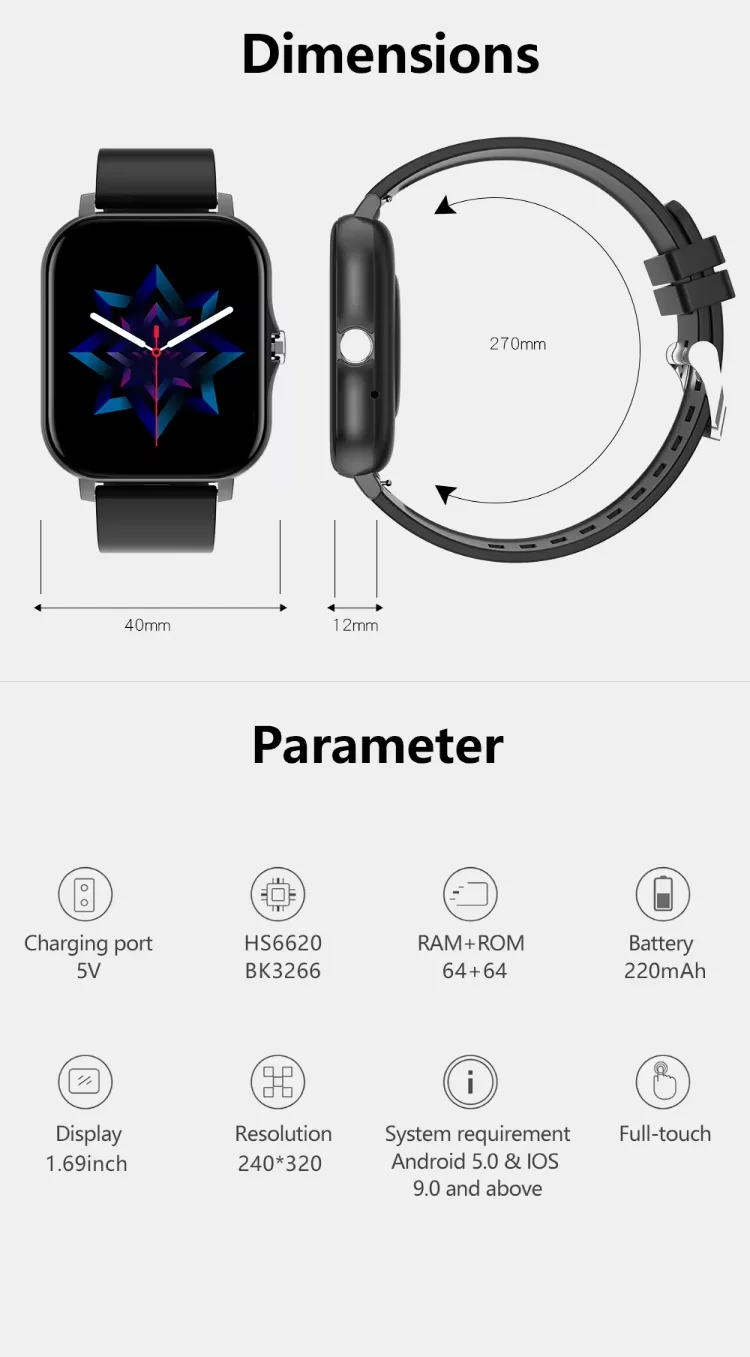 2 Straps Y13 Full Touch Smartwatch Fitness Waterproof Bt Call Heart ...
