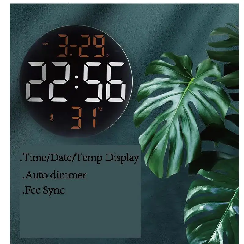 12" Round Led Digital Clock - Buy Round Led Wall Clock,Simple Round ...